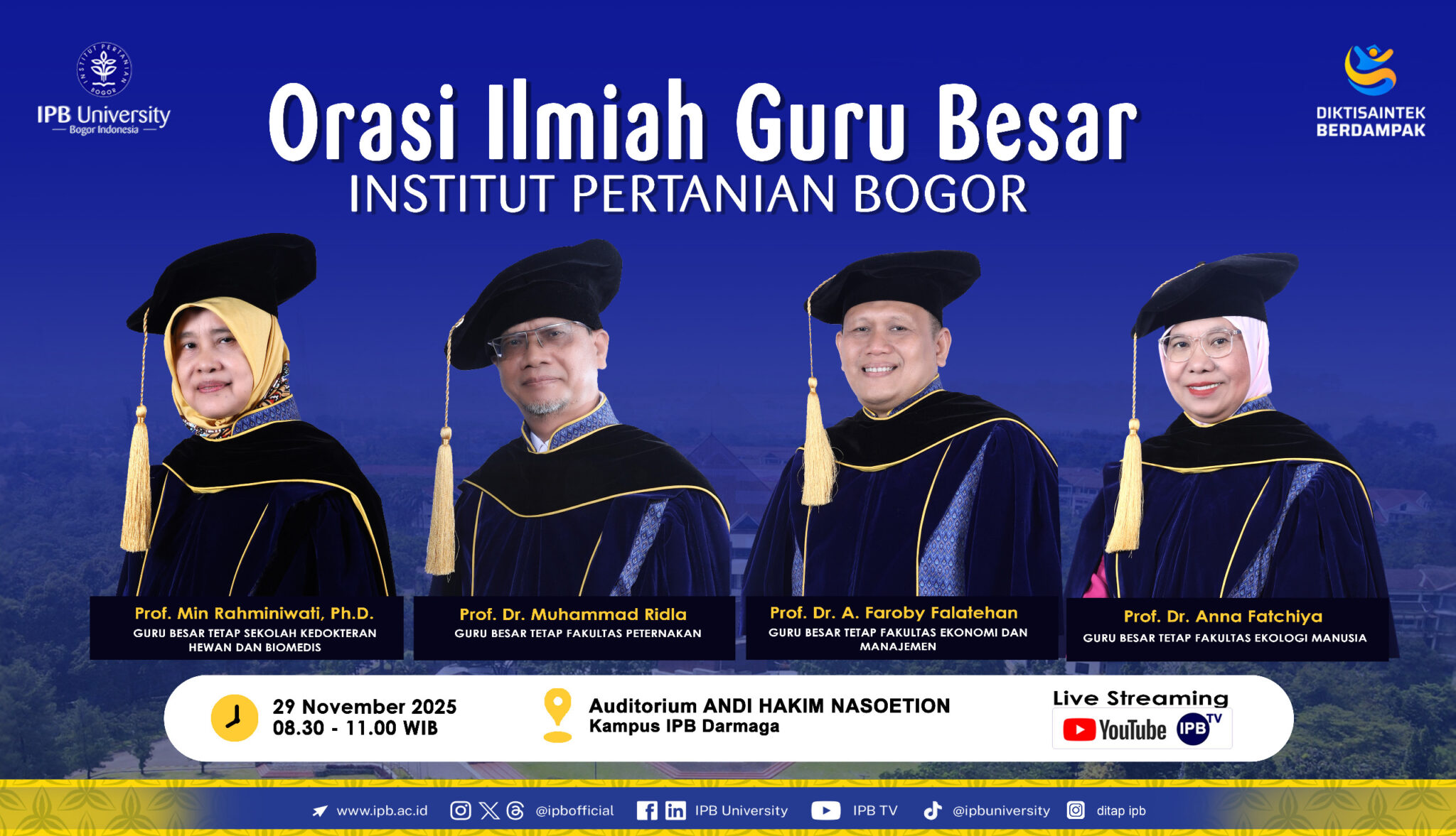 Orasi Ilmiah Guru Besar IPB | 29 November 2025 – Orasi Ilmiah
